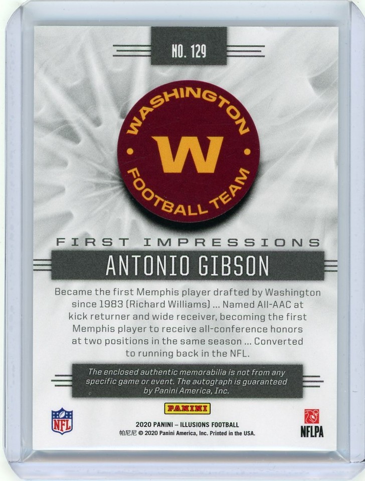2020 Panini Illusions Football Red Rookie Patch Auto #129 Antonio ...