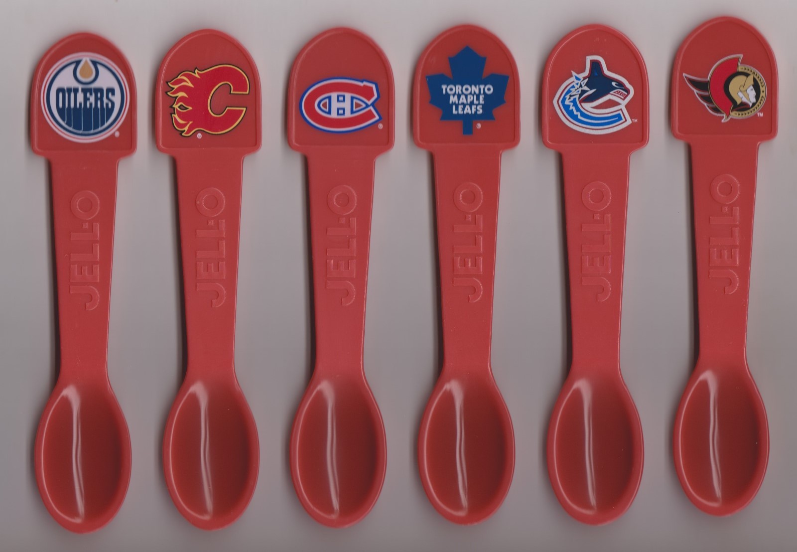 KRAFT Jello Spoon Set of Canadian NHL Teams (6) In Cello Packs | eBay