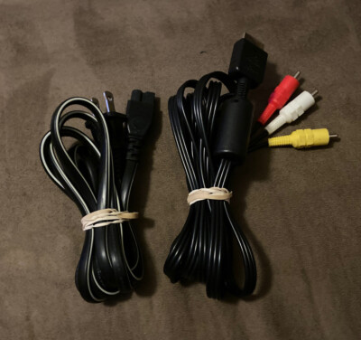 Official Sony Playstation 1 2 PS1 PS2 Audio Video AV Wire Power Cord ...