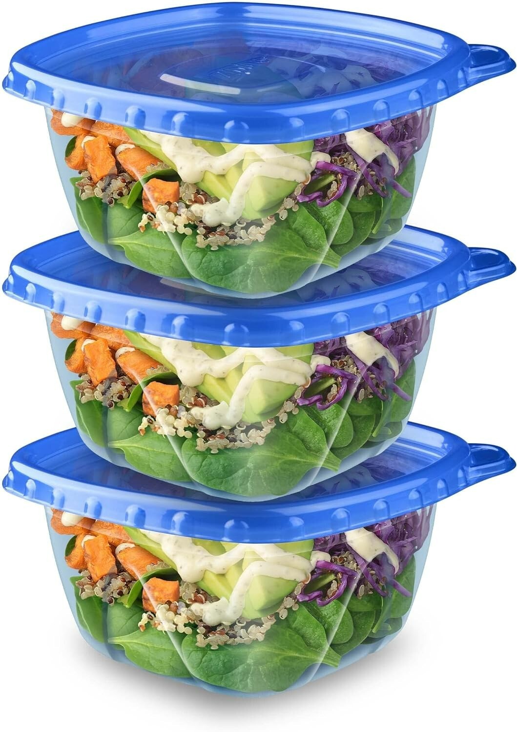 Ziploc Deep Square Smart Snap Food Storage Meal Prep 40 oz Container ...