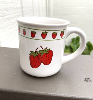 Vintage Strawberry Coffee Tea Cup 70’s Era | eBay