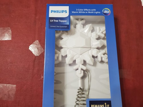 Philips 13 Inch Lit Tree Topper LED Warm White or Multi Color Lights ...