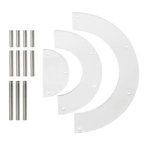 2 Pack Display Risers 3 Tier Half Moon Clear Acrylic Display Stand For ...