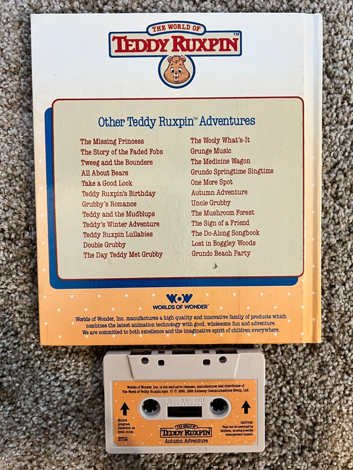 Vintage 1980s Teddy Ruxpin Autumn Adventure Book and Tape Tested ...