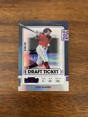 Jose Ramirez 2021 Panini Contenders Baseball Draft Ticket Purple Foil ...