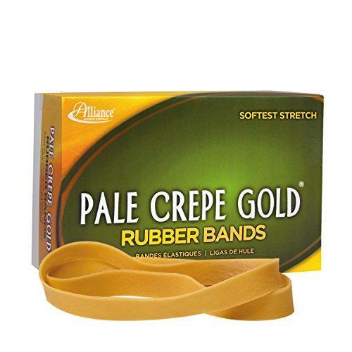 Alliance Rubber 21075 Pale Crepe Gold Rubber Bands Size #107, 1 lb Box ...
