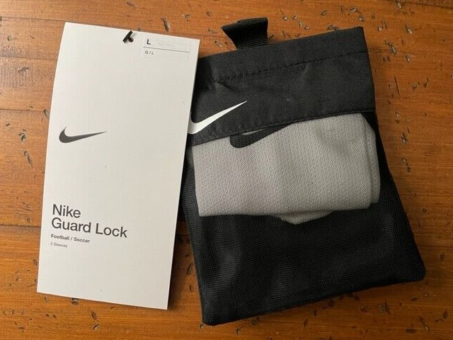 Nike Guard Lock Sleeves (1 pair) SE0174 White/Black Adult L Large | eBay