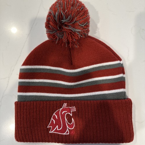 WSU Washington State Cougars Red Grey Logo Beanie Winter Knit Cap Hat ...