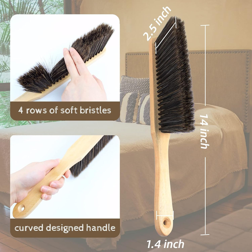 2 Pieces Dust Brush Hand Broom Wooden Bench Brushes with Soft Bristles ...
