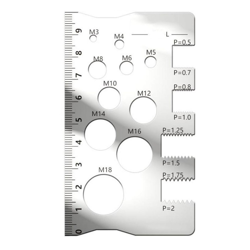 Metric Screw Thread Pitch Gauge Ruler Set of 2 for Measuring Bolts and ...