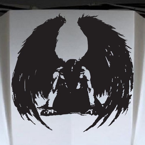 Angel Devil Wings Reaper Kneeling Graphic Vinyl Decal Sticker Side ...