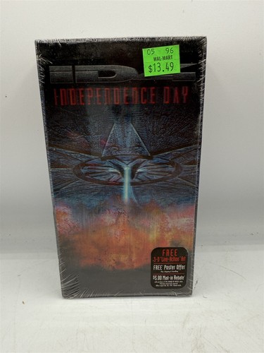 NEW SEALED ID4 INDEPENDENCE DAY VHS TAPE W/ LENTICULAR COVER W/ FOX ...