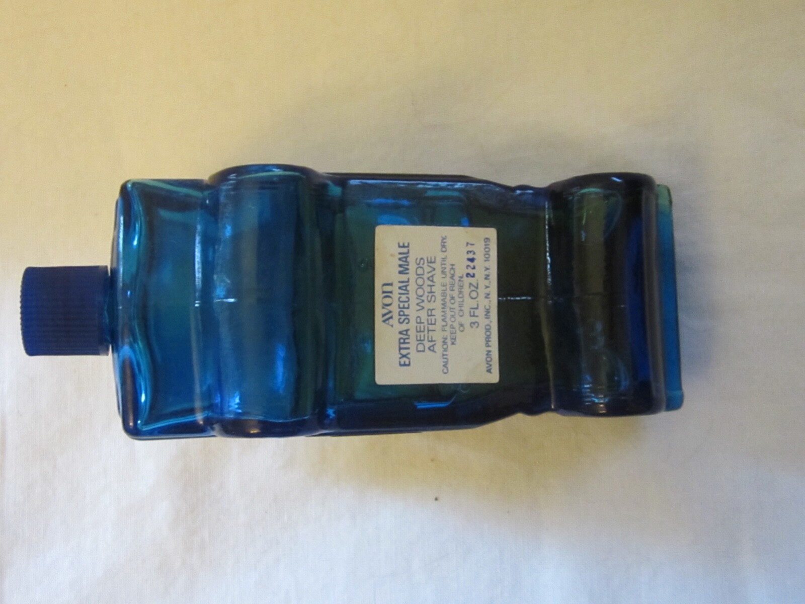 AVON Vintage Glass Bottle Decanter Cologne Blue Postal Mail Jeep ...