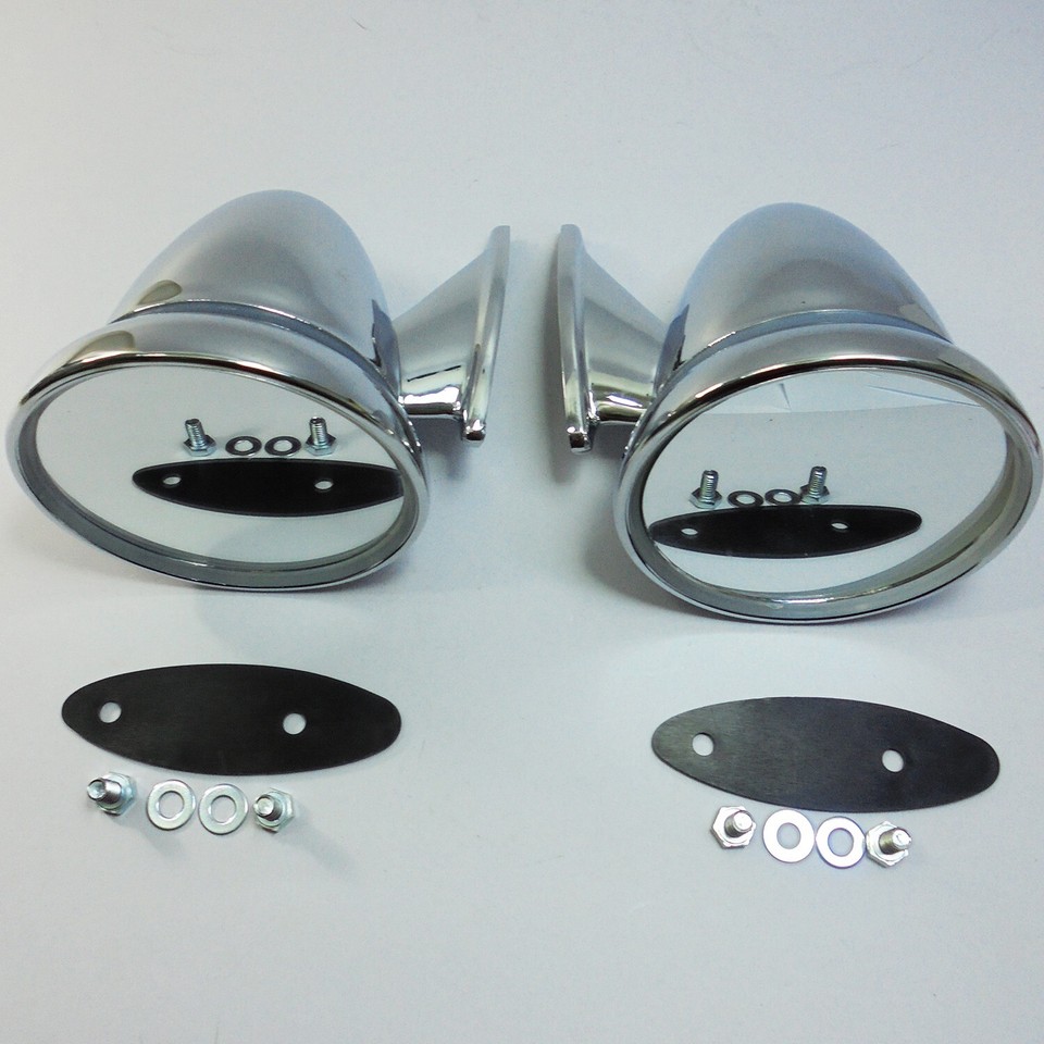 For 64-73 Mustang Shelby Bullet Style Chrome Mirrors GT350 Cobra GT500 ...