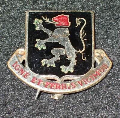 WW2 US Army 640th Regiment Unit DUI Crest "Igne Et Ferris Vicimus" Pin ...