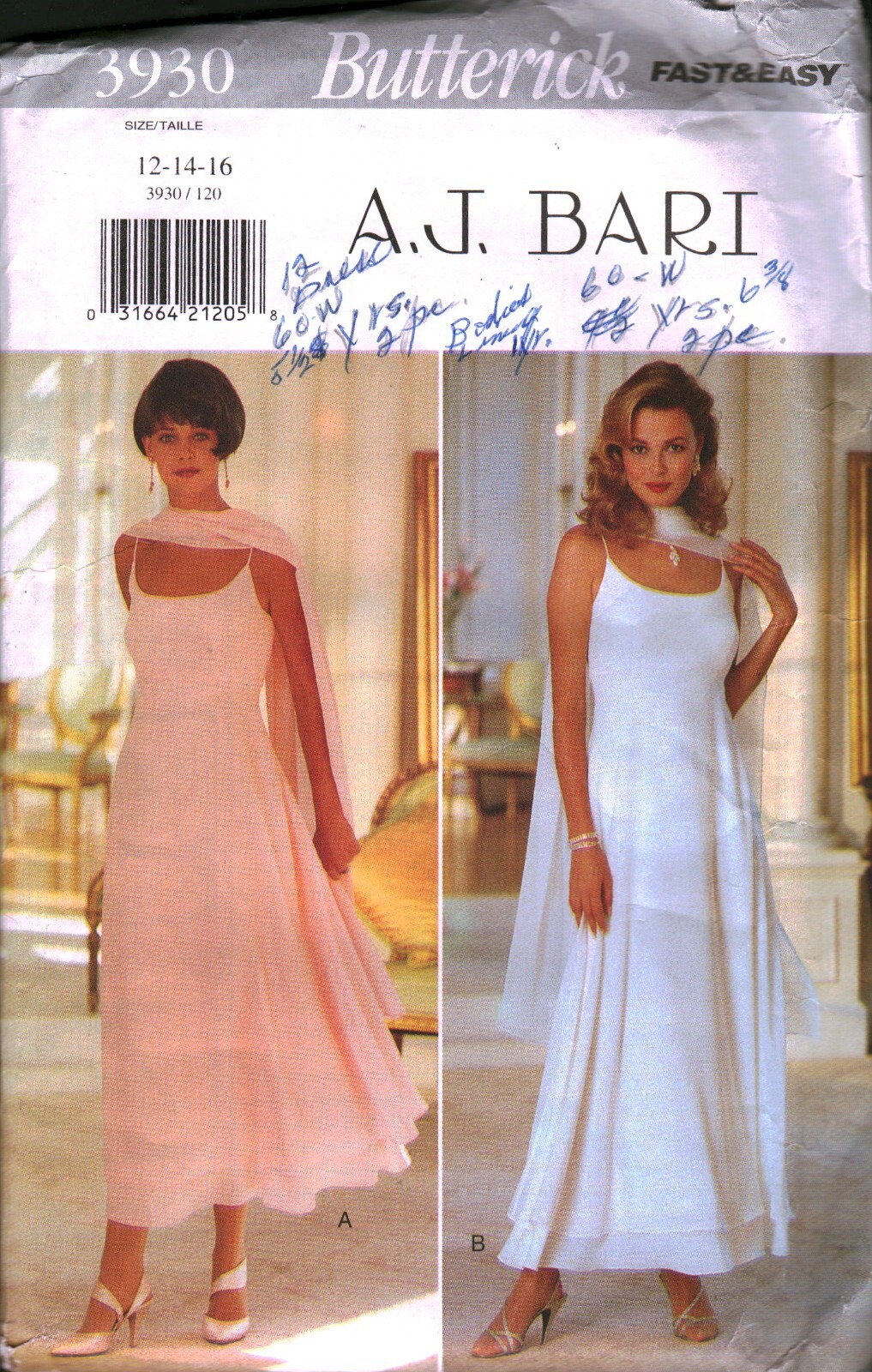 3930 Vintage Butterick SEWING Pattern Misses Dress Stole UNCUT Evening ...