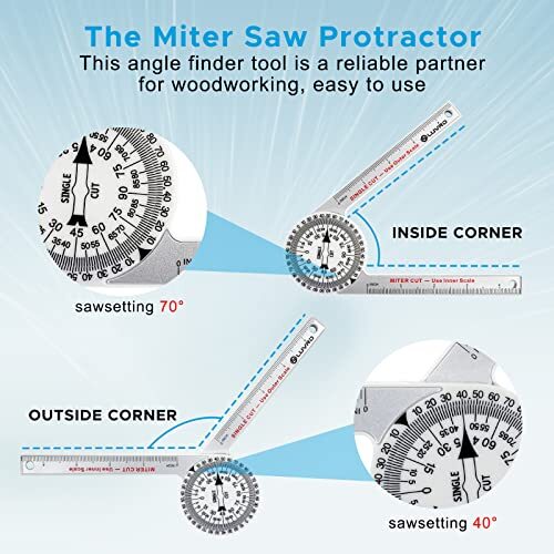 Miter Saw Protractor with Angle Finder Rulers for Professional ...