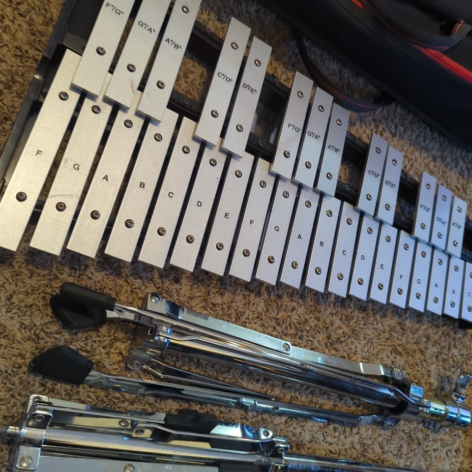 Vic Firth Xylophone Bell Kit and Stand Percussion Set With Rolling Case ...