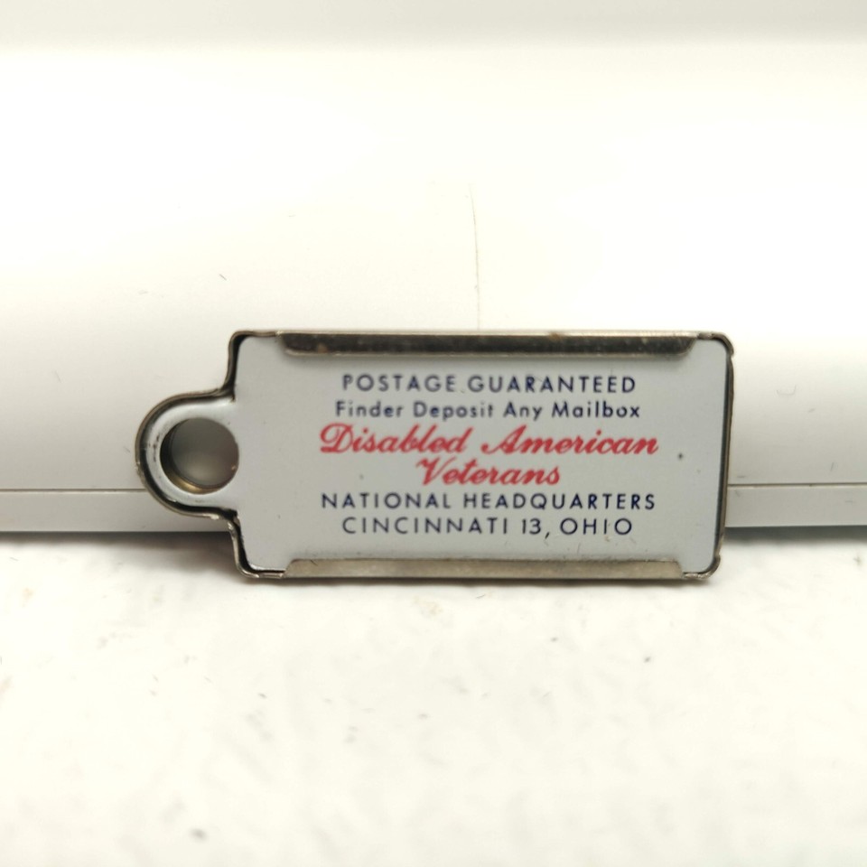 RARE VTG Disabled Veterans Mini License Plate Key Chain Ring Tab ...