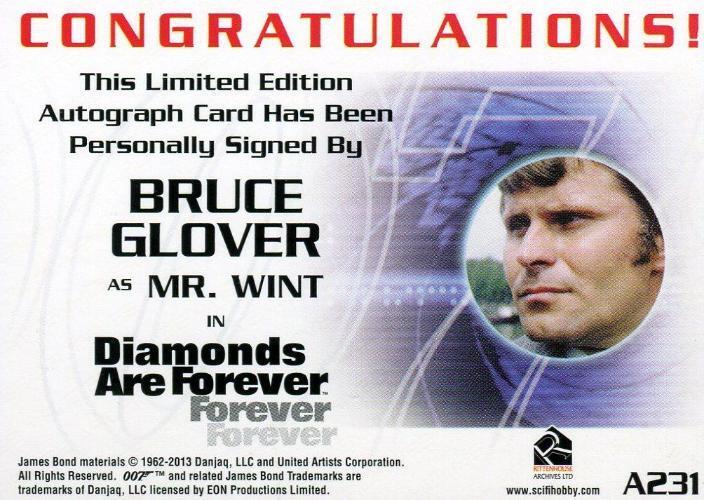 James Bond Autographs & Relics Bruce Glover as Mr. Wint Autograph Card ...