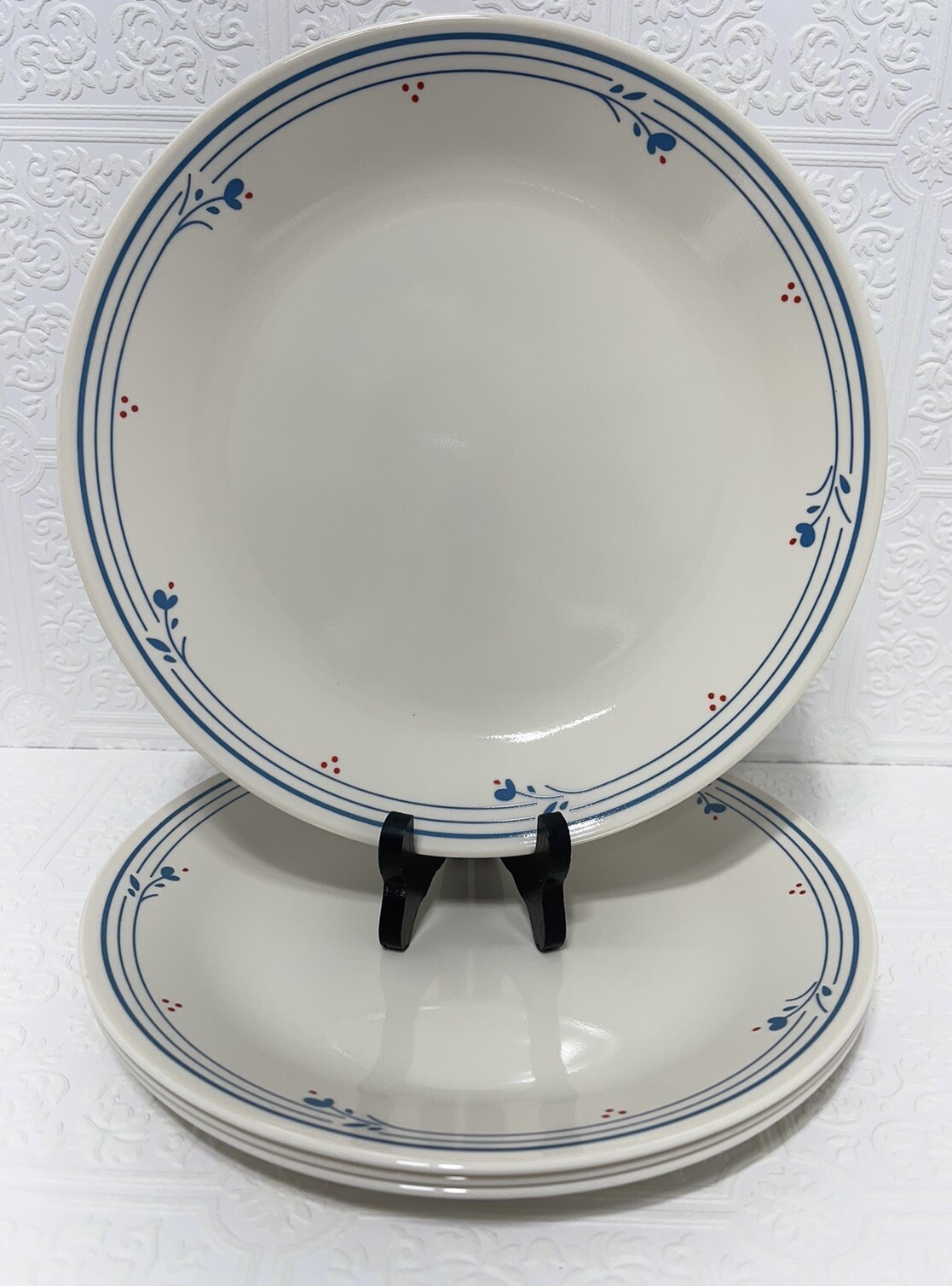 4 Corning Corelle COUNTRY VIOLETS, DINNER PLATES Sandstone Nice! | eBay