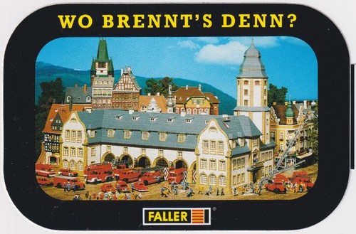 Alter Aufkleber/Sticker FALLER MODELL BAHN - WO BRENNT'S DENN? '80er ...
