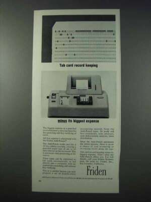 1963 Friden Add-Punch Calculator Ad - Tab Card Record | eBay