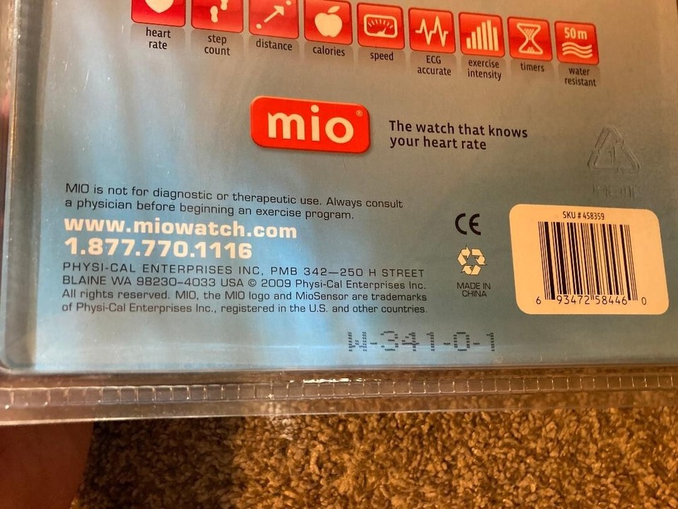 MIO Stride ECG Accurate Heart Rate Monitor Built in Pedometer Sport ...