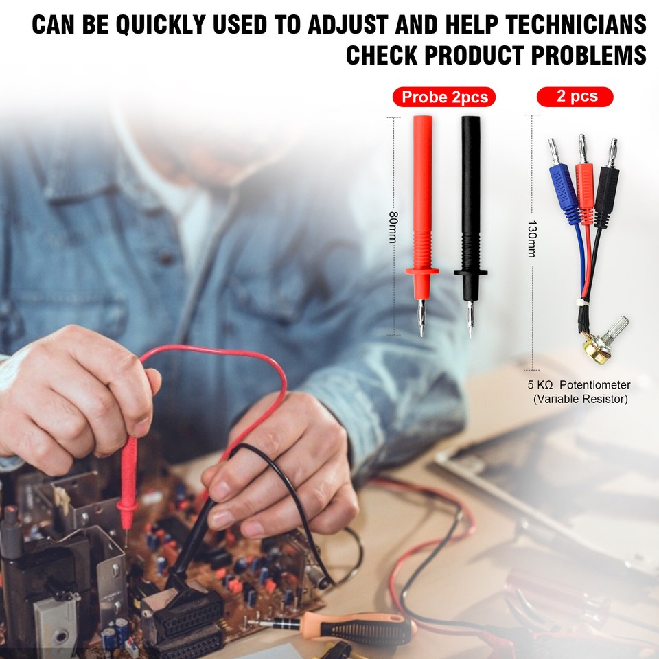 92PCS Multimeter Terminal Test Leads Kit Alligator Clip Auto Circuit ...