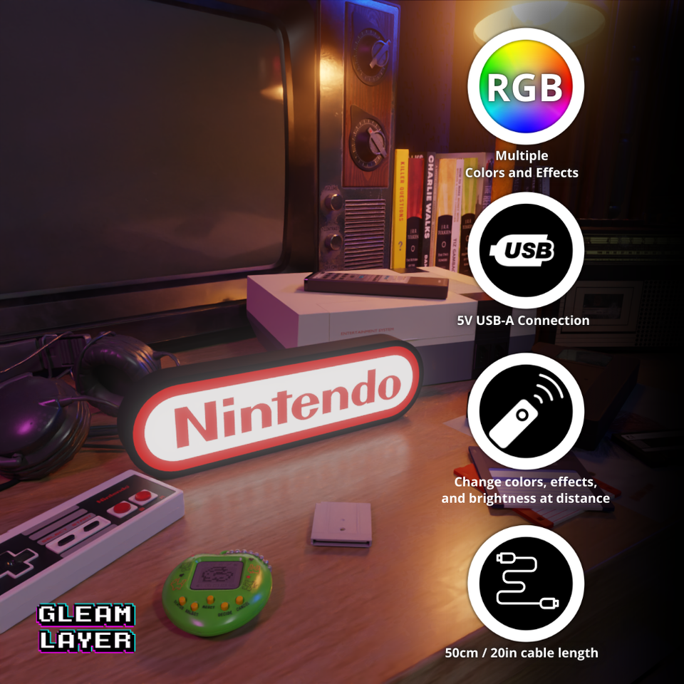 Nintendo Led Lightbox Gaming RGB Light Sign | eBay