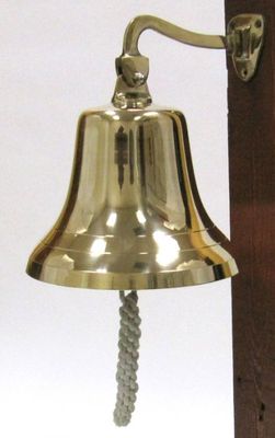 9.5" BRASS BELL - NAUTICAL BELLS - BRASS BELL~ DINNER BELL ~ MARITIME ...