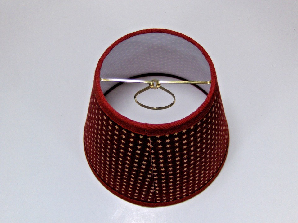 Country Primitive Americana Stars Star Red Rust Fabric Lampshade Lamp ...