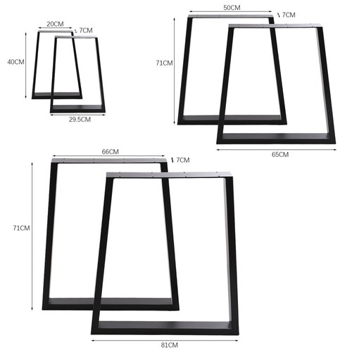 Pair of Metal Steel Legs Industrial Style Base Frame For Dining Table ...