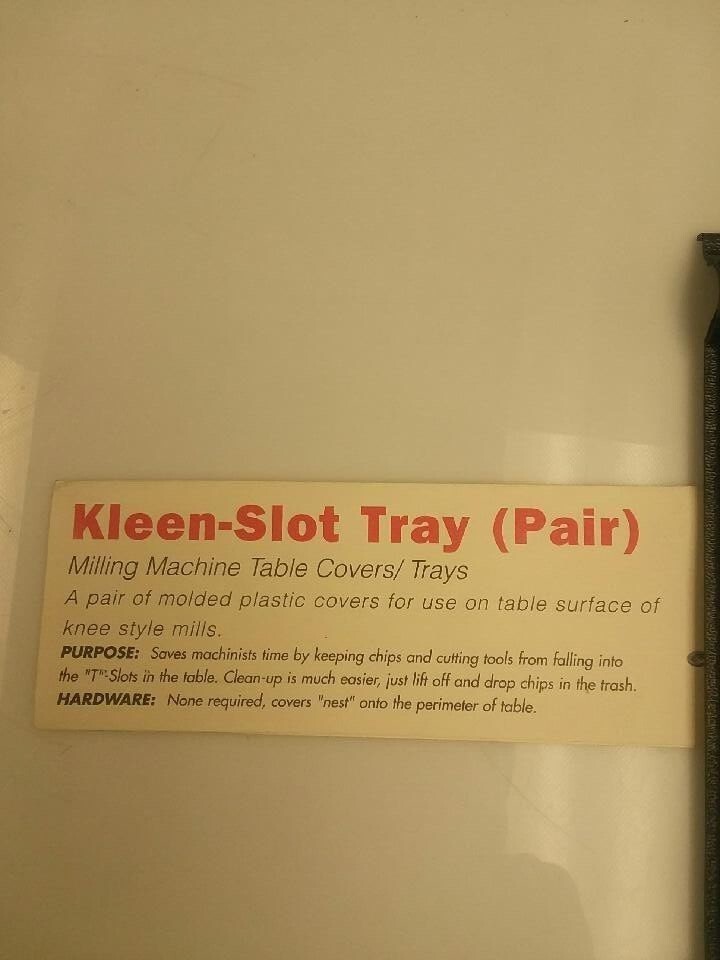 BRIDGEPORT MILL PART, milling machine 10" KLEENSLOT table covers/tool ...