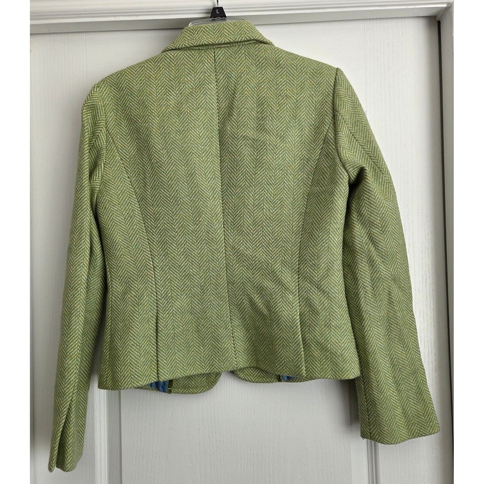 J.Crew VTG Y2K Robert Noble 100% Scottish Wool Green Herringbone Blazer Sz 6 | eBay