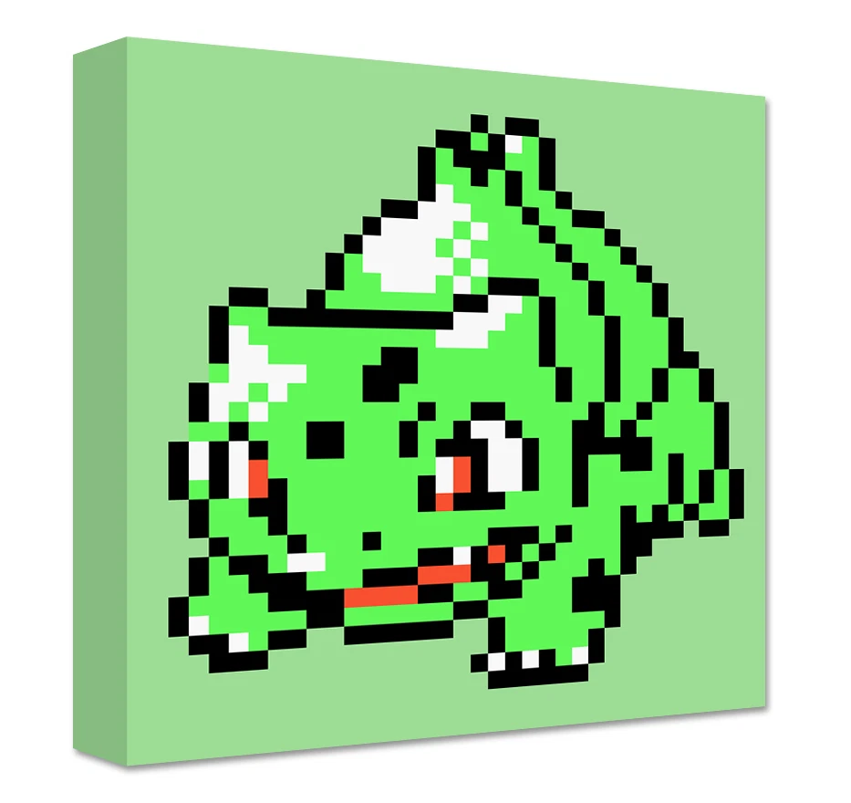 Bulbasaur Pixel Art Grid