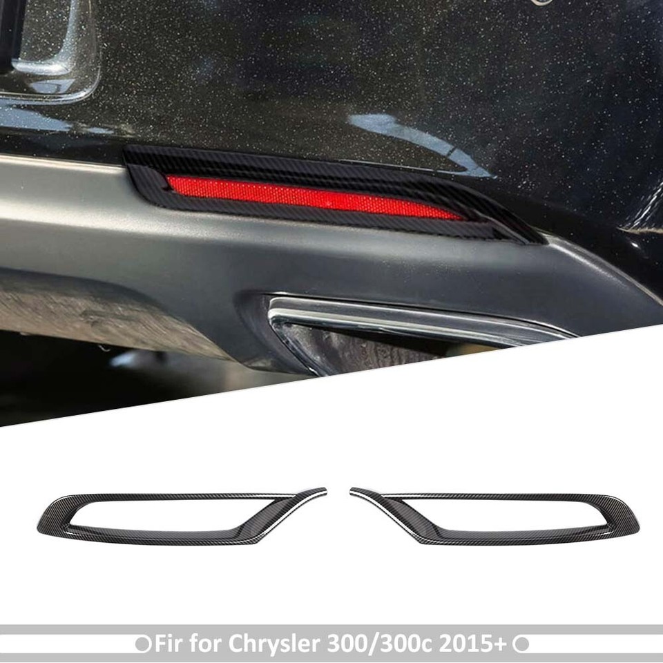 Pair Carbon Fiber Fog Light Cover Trim Bezels LH&RH For Chrysler 300 ...