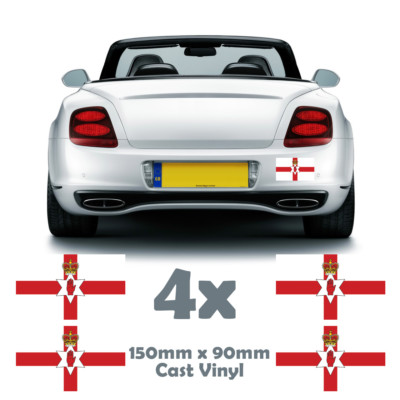 4x Northern Ireland Flag Stickers - Car Vinyl - Ulster Stickers - 150mm ...