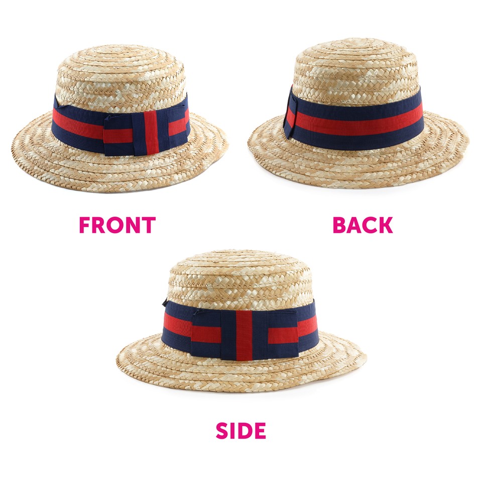 24 X DELUXE STRAW BOATER HAT SCHOOL BOY GIRL FANCY DRESS EDWARDIAN BULK ...