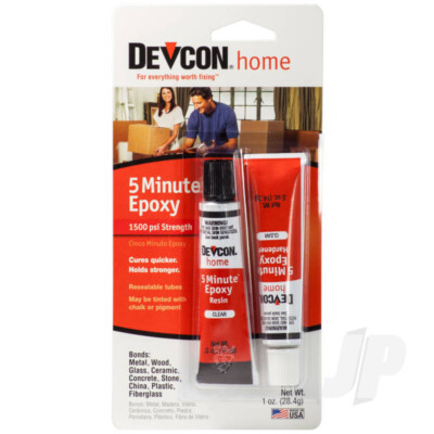 Devcon 5 Minute Epoxy Glue (28ml) for Metal Glass Ceramic Concrete ...