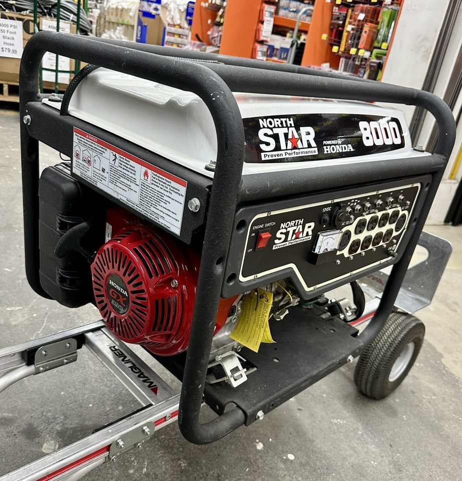 NorthStar Portable Generator with Honda GX390 Engine, 8000 Surge Watts ...