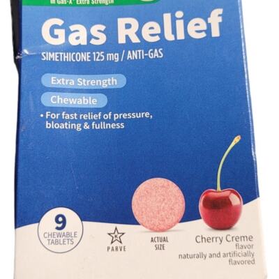 Walgreens Extra Strength Gas Relief Chewable Tabs, Cherry Creme, 9 CT ...