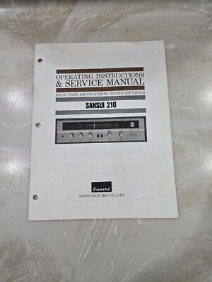 Sansui 210 Receiver Owners Service Manual Original | eBay