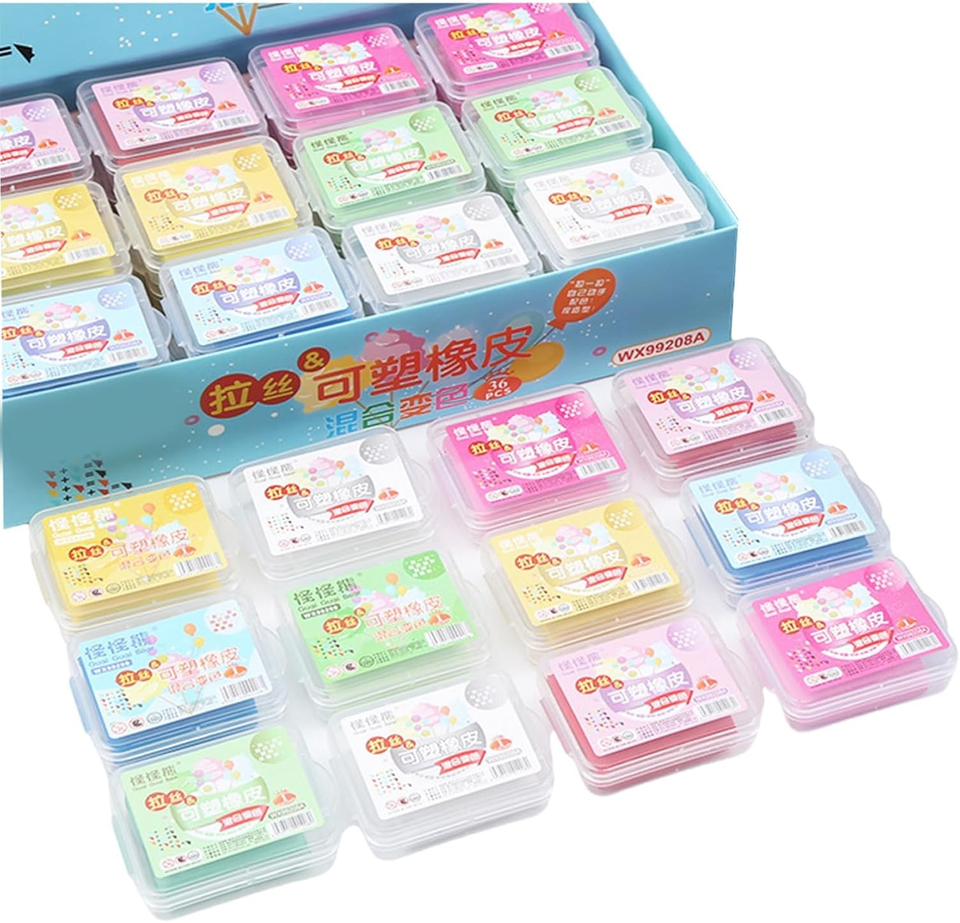 12X Soft Kneaded Eraser Set for Artists - Drawing and Art Putty Erasers ...