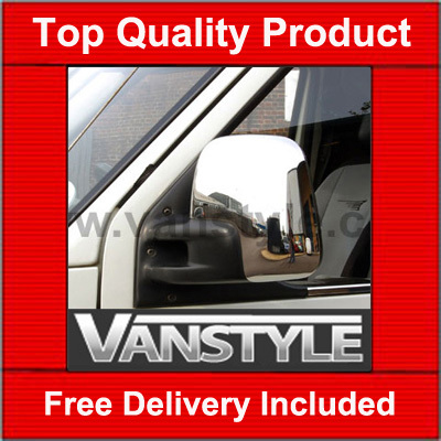 FITS VW T4 TRANSPORTER CHROME MIRROR COVER STAINLESS STEEL RHD COVERS ...
