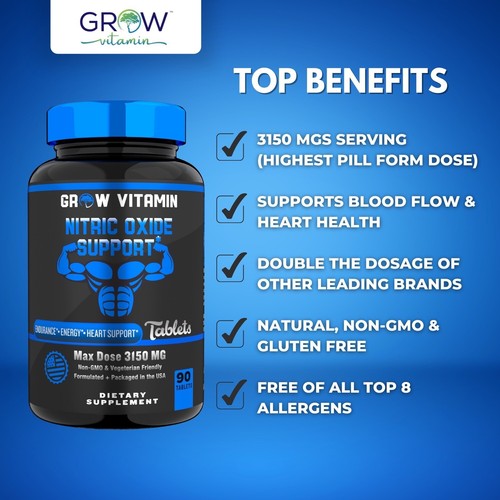 Grow Vitamin GF-9, 90 Tablets Human growth hormone, Testosterone ...