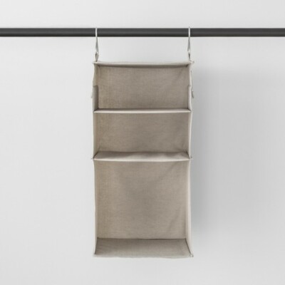 3 Shelf Hanging Fabric Storage Organizer Light Gray - Made By Design | eBay