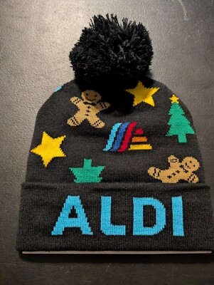 ALDI Gear - Christmas Holiday Winter Beanie Hat - Black - 2024 - Unisex ...