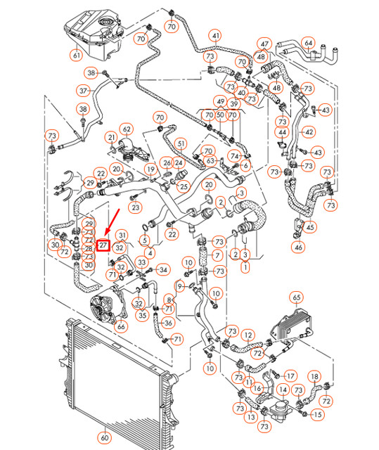 AUDI OEM 11-12 Q7 3.0L-V6 Cooling-Hose & Tube Assembly 7L8121065Q for ...