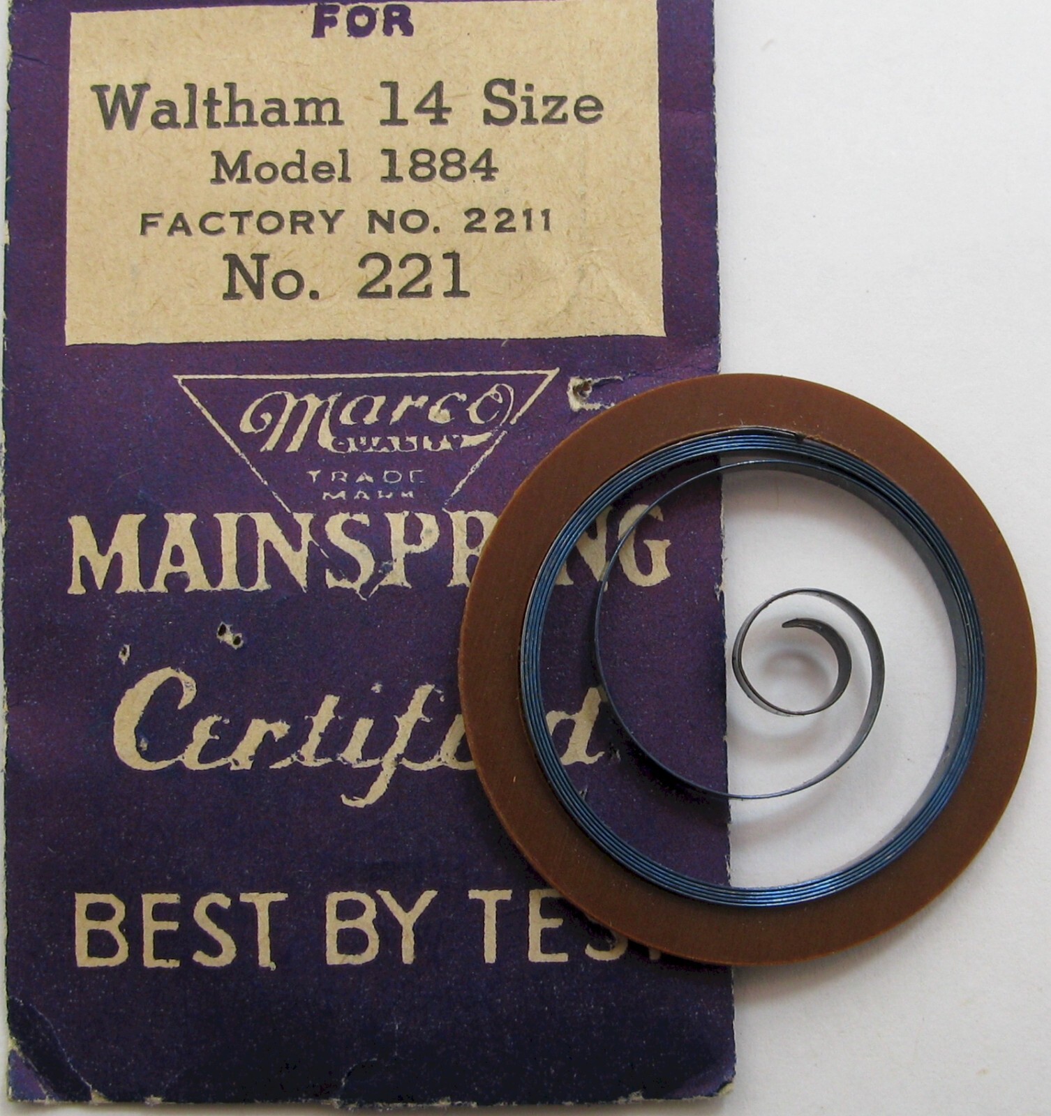 Waltham 14s 1884 2211 T end Watch Mainspring 1 piece * blue alloy | eBay